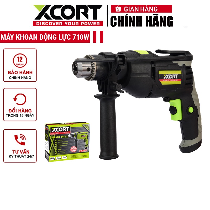 Máy khoan điện cầm tay 710W XCORT Model XJZ07-13 Khoan động lực 1.5-13mm Kèm chổi than | Shopee ...