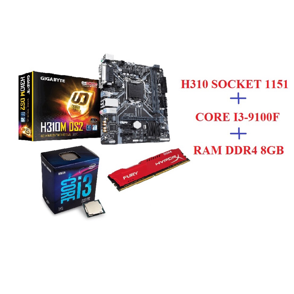 Combo Main H310 + CPU i3-9100f + RAM 8GB giga, asuss,... tháo máy hang đẹp | Shopee Việt Nam