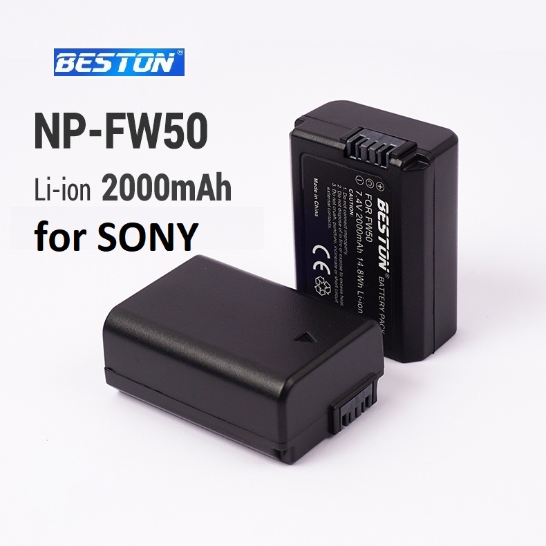 Pin sạc NP-FW50 2000mAh BESTON Dùng Cho Máy Ảnh Sony a6100 a6300 a6500 a7m2 r2 s2 a5100 NEX-C3 ...