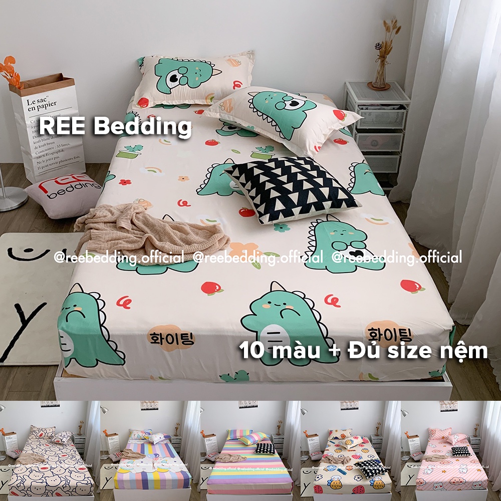 Bộ ga giường và vỏ gối REE Bedding PLC146 chất Poly cotton đủ size nệm ...