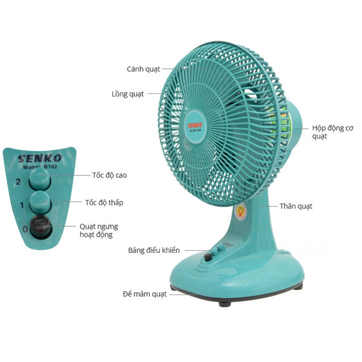 Quạt bàn SenKo B102 | Shopee Việt Nam