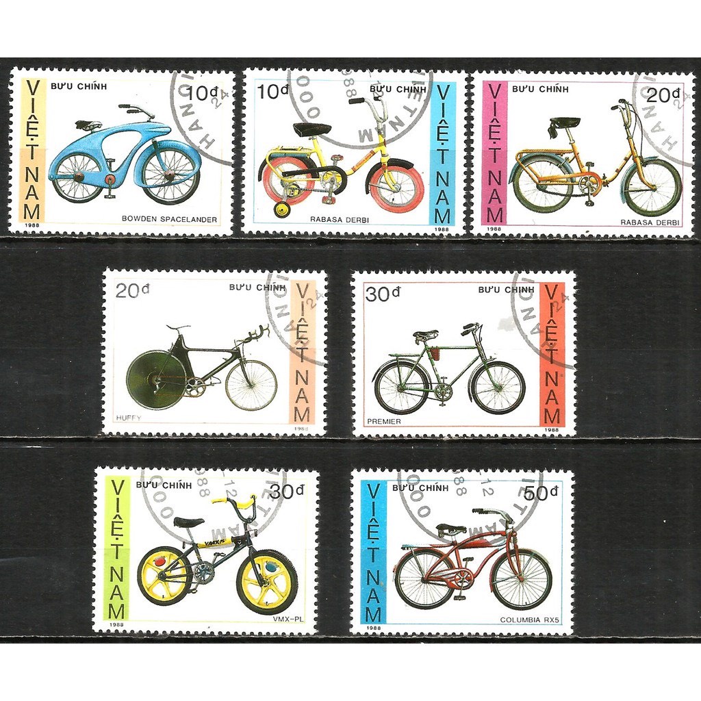 Tem sưu tập MS 566 Tem CTO Việt Nam Xe đạp 1989 ( 7 tem ) | Shopee Việt Nam