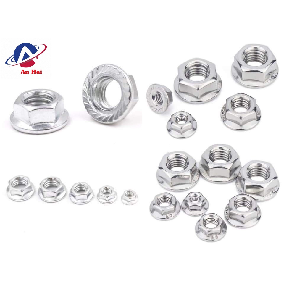 Đai ốc, Êcu liền long đen inox, M3,M4,M5,M6,M8,M10,M12,M14,M16,inox 201 ...