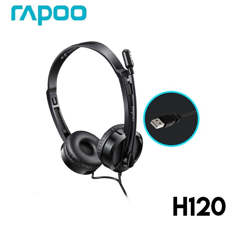 TAI NGHE RAPOO H120 (ĐEN/ KẾT NỐI USB/ MIC | Shopee Việt Nam