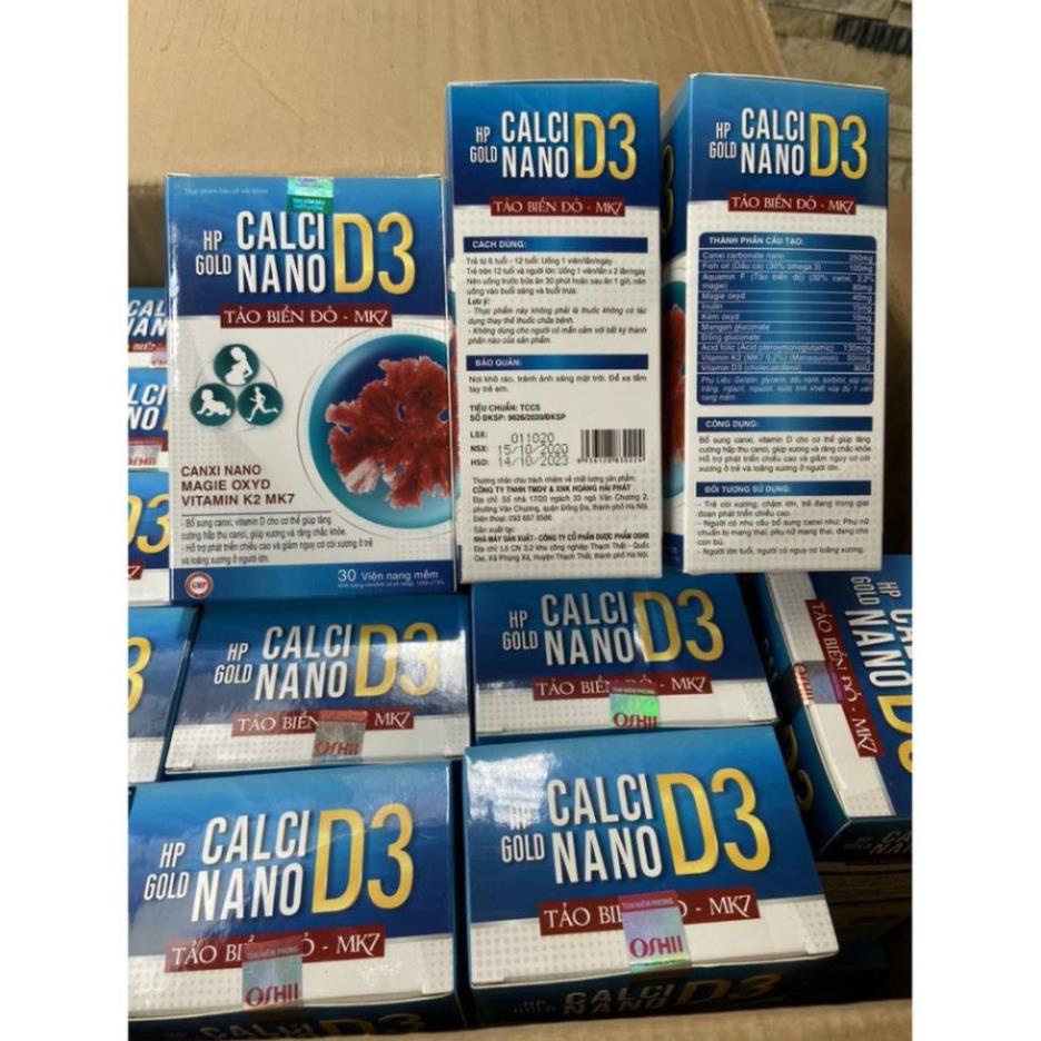 Hp Gold Calci Nano D3 Tảo Biển Đỏ K2 Bổ sung canxi, chống còi xương, loãng xương, phát triển ...