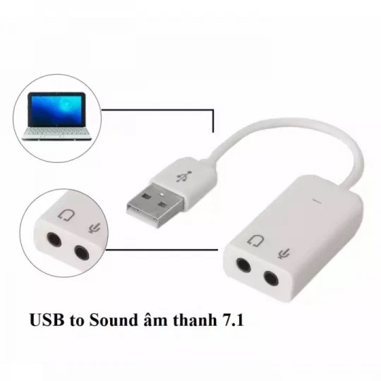 Cáp chuyển USB ra Sound - USB chuyển thành card âm thanh 7.1 có dây ...