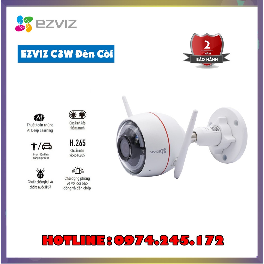 Camera Wifi EZVIZ C3W 1080P (CS-CV310-A0-1B2WFR) có đèn còi Chính Hãng ...
