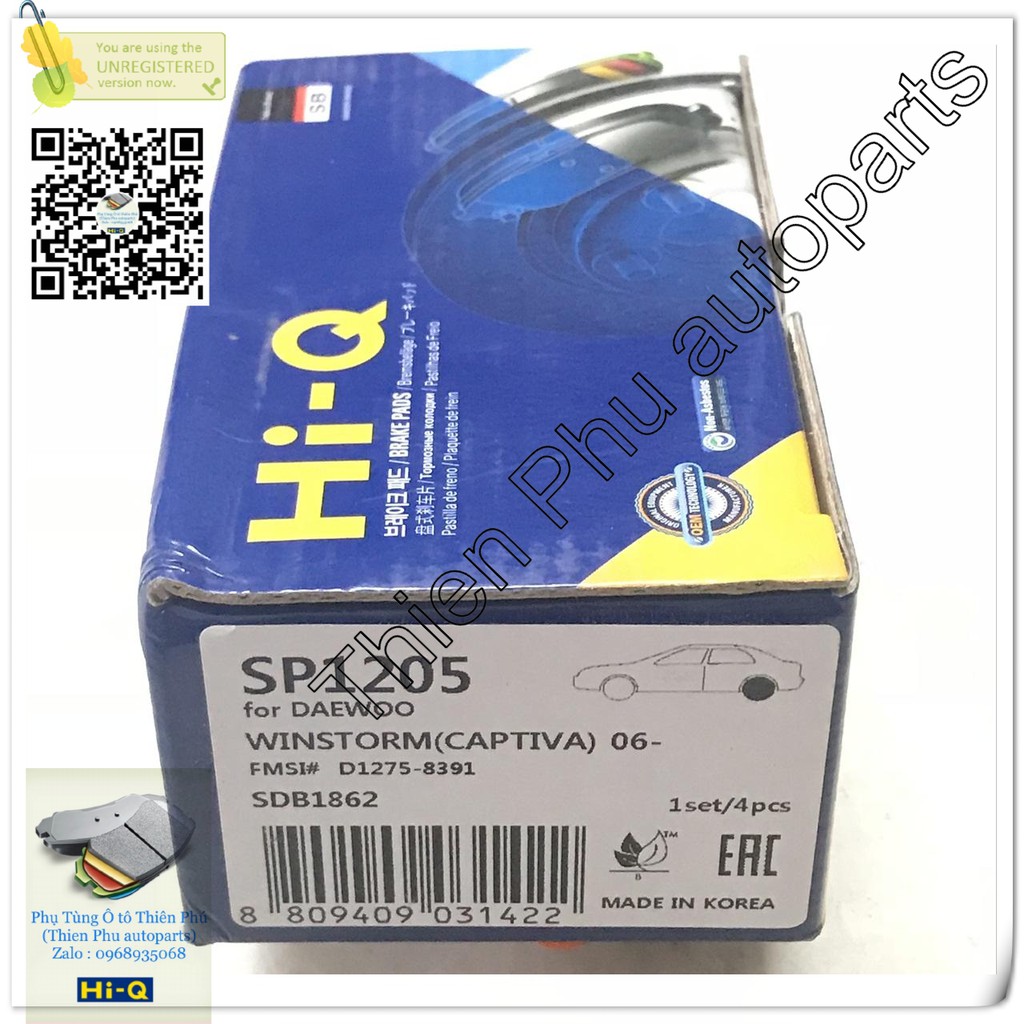 Má phanh chính hãng Hi-Q cho Captiva (2006 - ) Bố thắng sau. OEM Brake ...