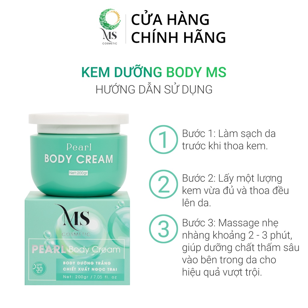 Kem Dưỡng Body MS Pearl Body Cream 200g, Kem Dưỡng Body Trắng Da Ngăn ...