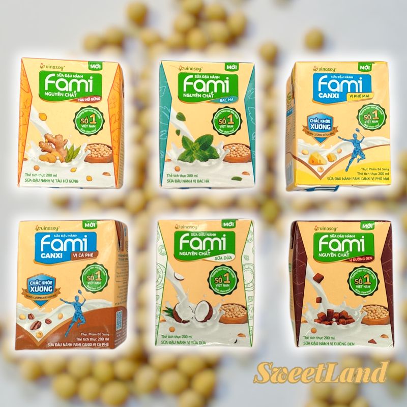 Sữa đậu nành Fami 200ml đủ vị hộp 200ml | Shopee Việt Nam