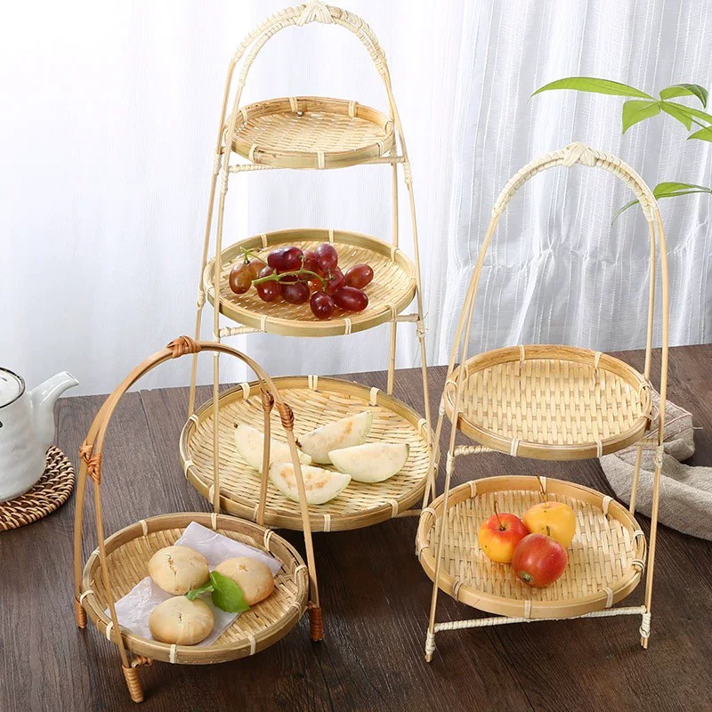 Khay mây tre decor các tầng (1 tầng, 2 tầng, 3 tầng) hàng đẹp | Shopee ...