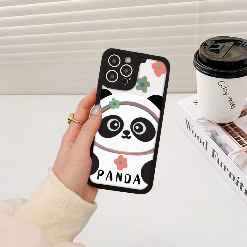 Ốp lưng iphone cạnh vuông lỗ camera panda 6/6splus/7/7plus/8/8plus/x/xr ...