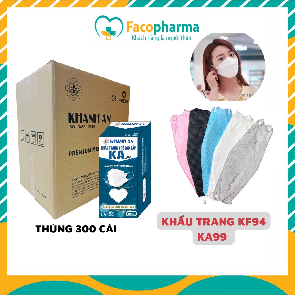 Thùng khẩu trang kf94 4d chính hãng KA99 Khánh An kháng khuẩn 4 lớp cao ...