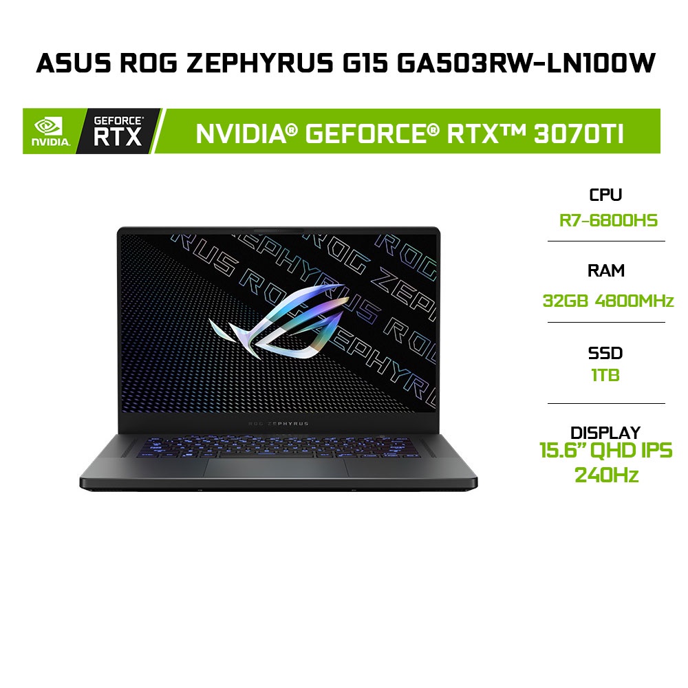 Laptop ASUS ROG Zephyrus G15 GA503RW-LN100W R7-6800HS 32G 1TB RTX ...
