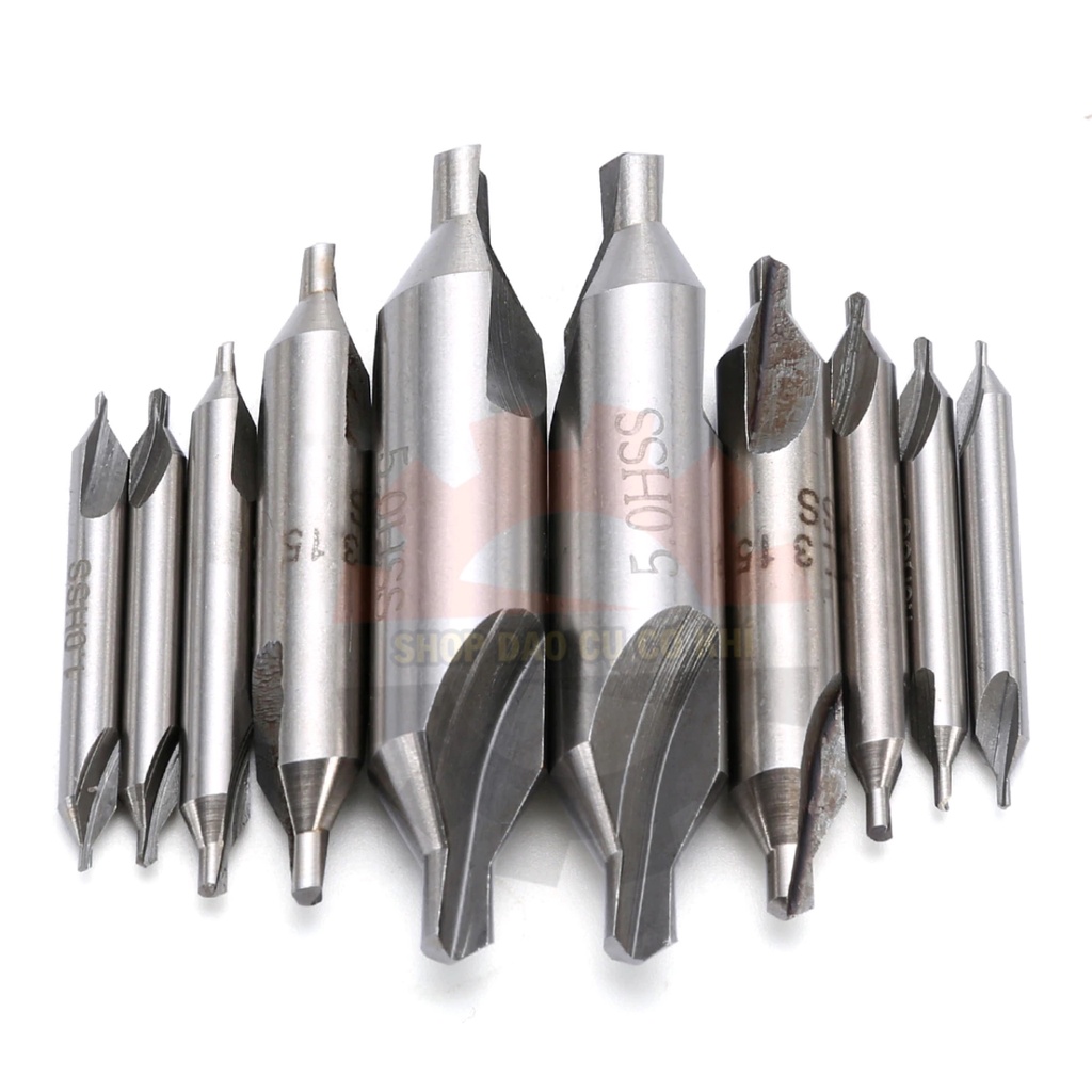 Bộ mũi khoan tâm hai đầu chất liệu HSS gồm 5 mũi từ phi 2 đến phi 6 góc 60 độ | Shopee Việt Nam