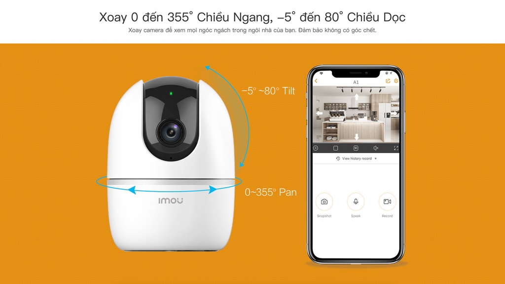 Camera IMOU A1 2022 bản 2MP/4MP, kết nối WiFi và LAN, Quay quét 360 độ ...