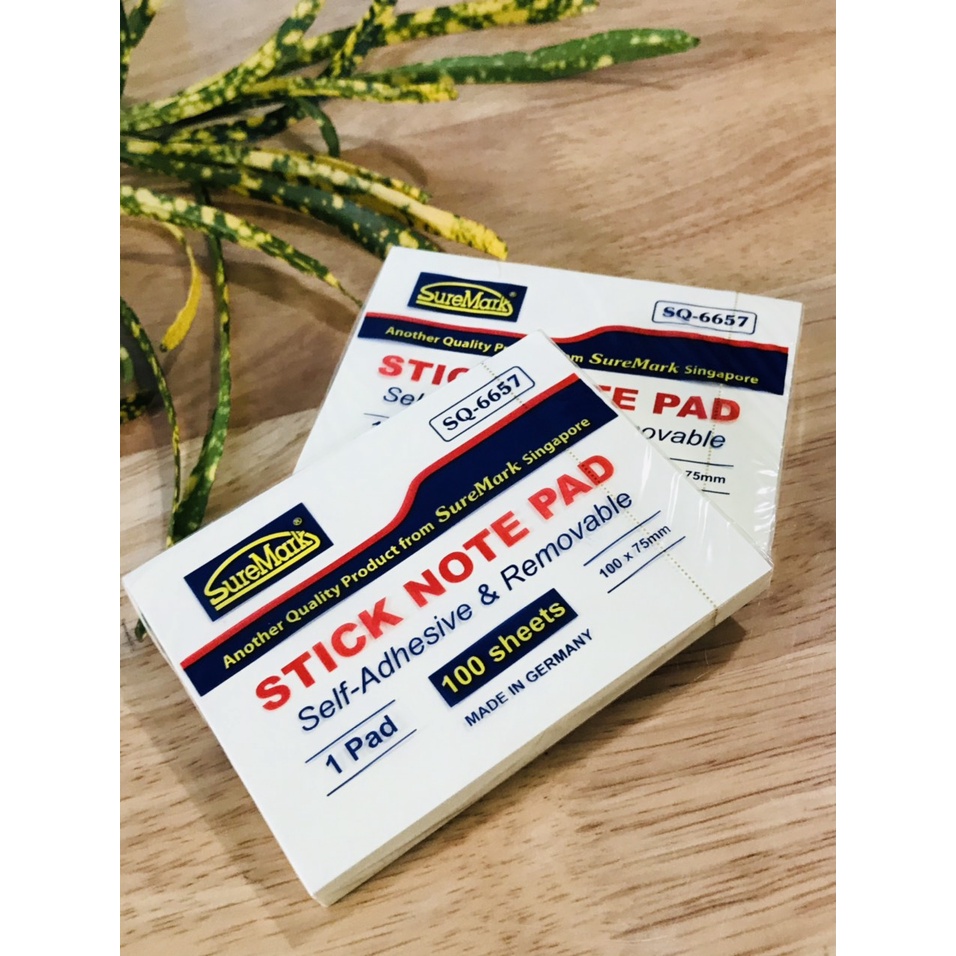 Sure mark giấy note SQ-6657, 100x75mm/ 100 tờ vàng | Shopee Việt Nam