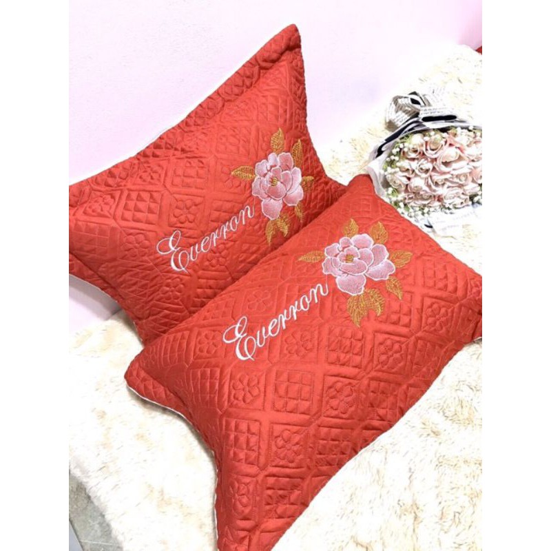 vỏ gối satin thêu trần bông loại 1 kích thước 45*65 | Shopee Việt Nam