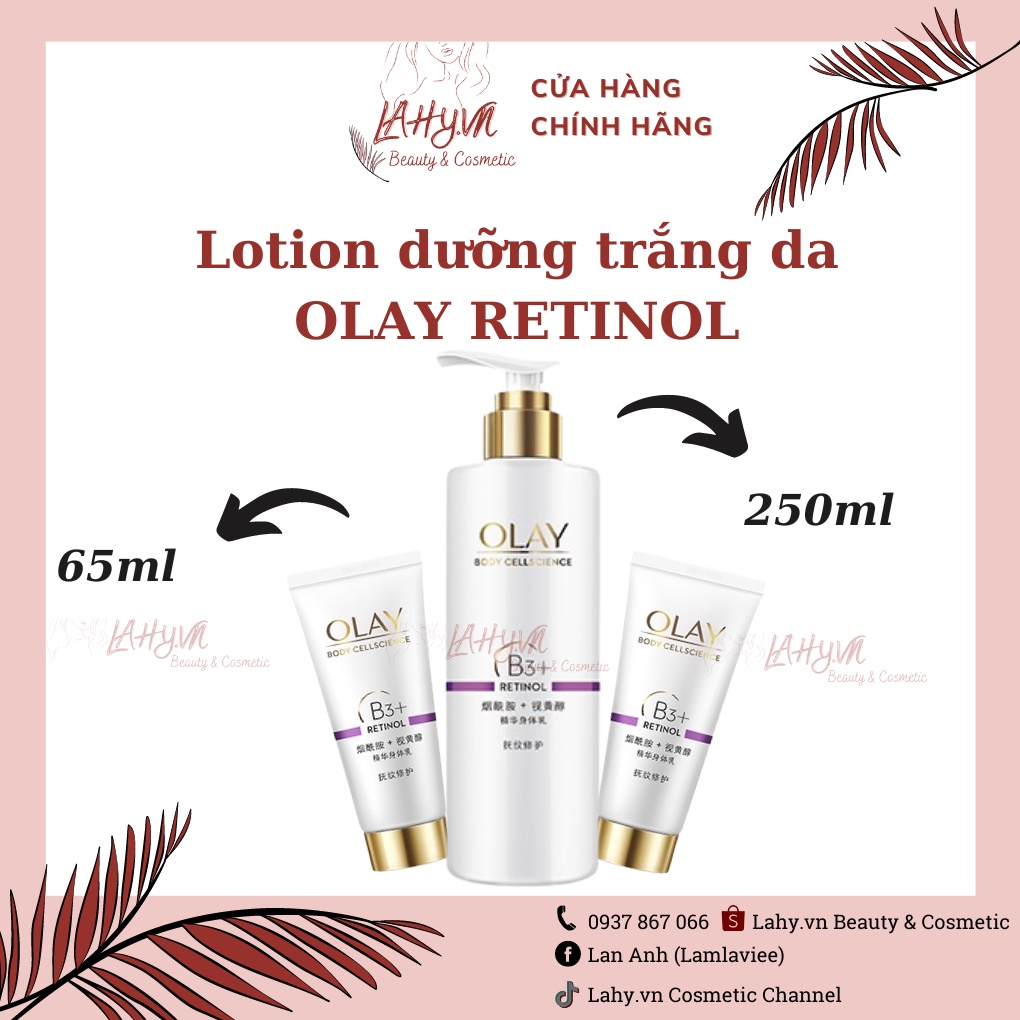 Sữa dưỡng thể Lotion Olay Retinol dưỡng ẩm, dưỡng sáng da 65ml/250ml | Shopee Việt Nam