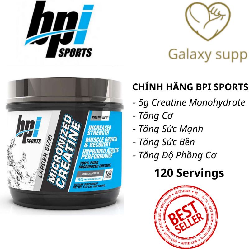 BPI CREATINE MONOHYDRATE TĂNG CƠ TĂNG SỨC MẠNH 120 SERVING | Shopee ...