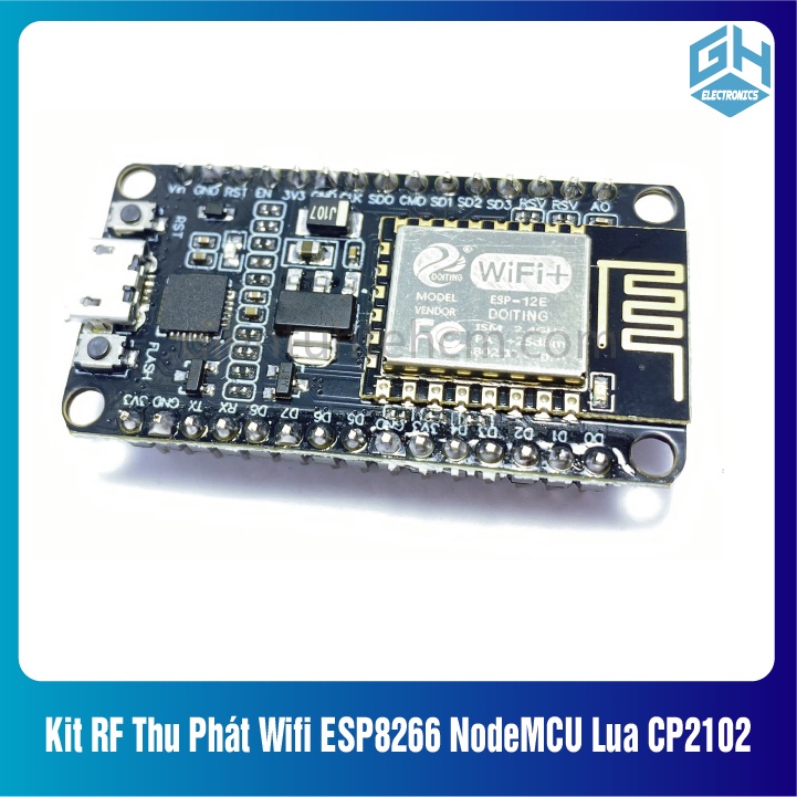MẠCH Kit RF ESP8266 Thu Phát Wifi NodeMCU Lua CP2102,Kích thước: 25 x ...