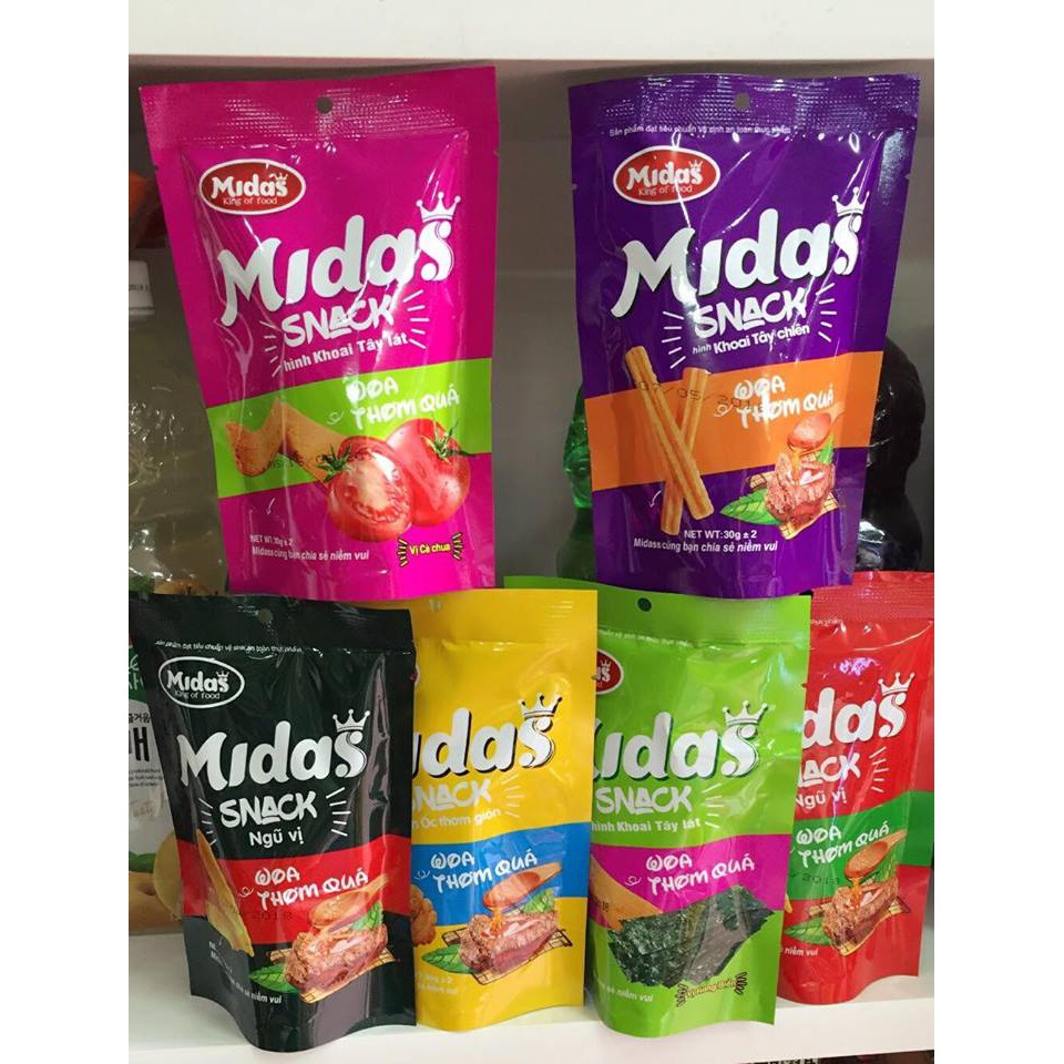 Snack thịt nướng ngũ vị Midas 30g - giòn tan thơm phức ( 6 vị ...