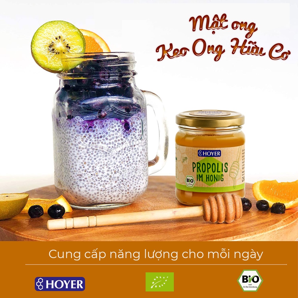 Mật ong Keo ong (date 27/03/2023) hữu cơ cao cấp Hoyer 250g | Shopee ...