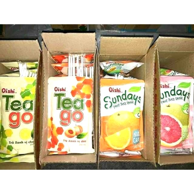 COMBO 50 Bịch nước trà xanh đủ vị Tea Go Oishi 200gr | Shopee Việt Nam