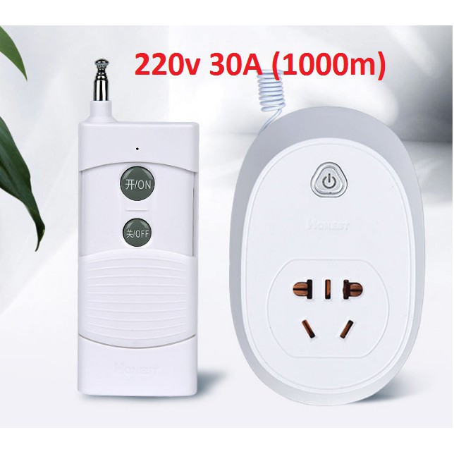[MỚI 2019-CÓ CHỨC NĂNG HỌC LỆNH]Ổ cắm điều khiển từ xa 1KM Honest 30A ...
