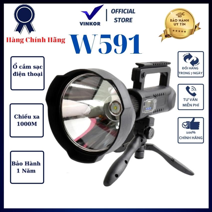 Đèn pin cầm tay siêu sáng chiếu xa 1000m chống thấm nước có chân đế W591 dung lượng 8000mAh ...