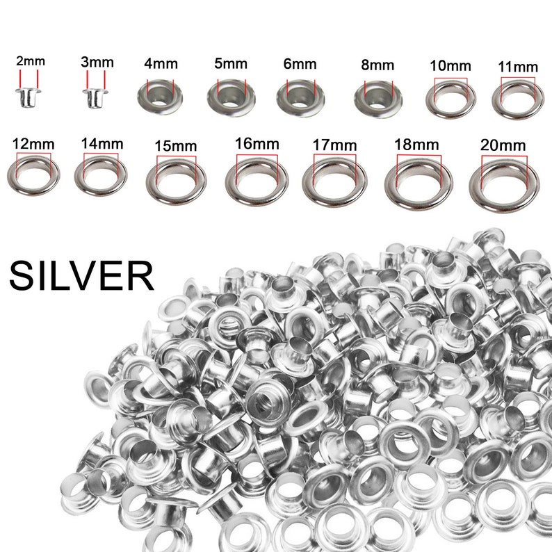 Khoen ore mắt cáo 3mm,4mm,5mm,6mm,7mm,9mm,10mm,11mm,12mm,13mm,14mm,15mm,16mm Sắt xi BẠC Khuy oze ...