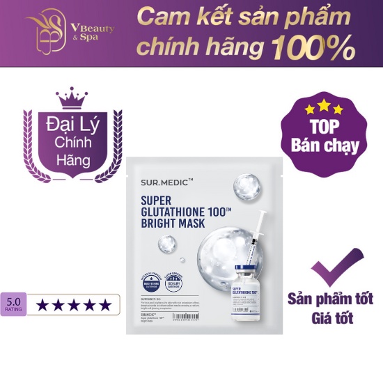Mặt nạ dưỡng trắng da Surmedic Super glutathione 100 bright mask 30g ...