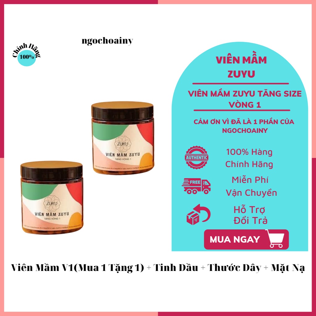 Viên Mầm ZuYu Tăng Vòng 1 [Hộp 300 Viên , Mua 1 Tặng 1+ Tặng Tinh Dầu ...
