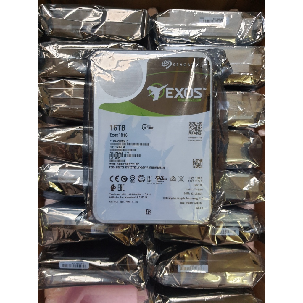 Ổ cứng HDD Seagate Exos 16TB ST16000NM001G - Sata 3(6Gb/s)/ 256Mb/ 7200 ...