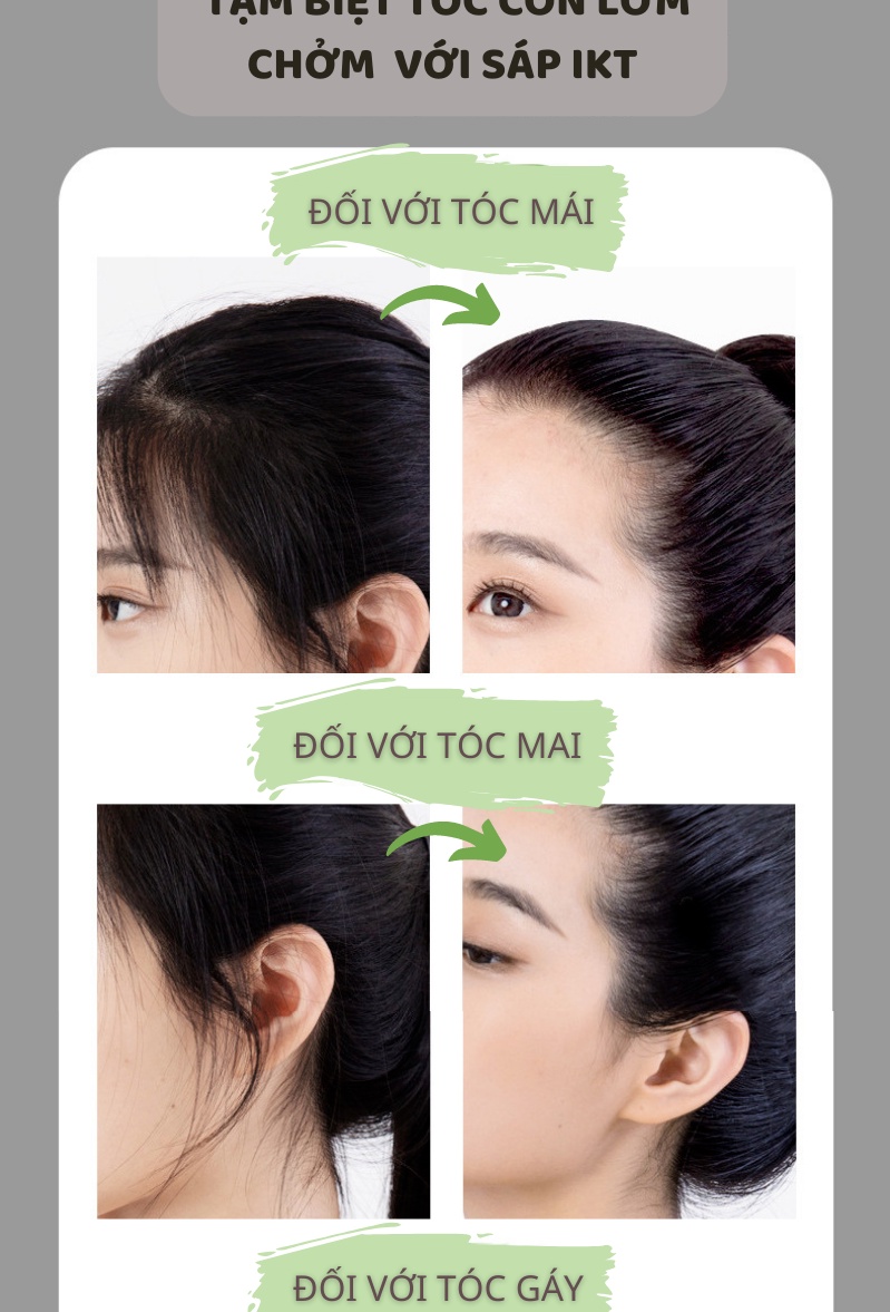 Sáp vuốt tóc Nữ IKT Wax Stick 75g dạng thỏi giữ nếp tóc con keo tạo kiểu tóc nữ tóc trẻ em mềm ...