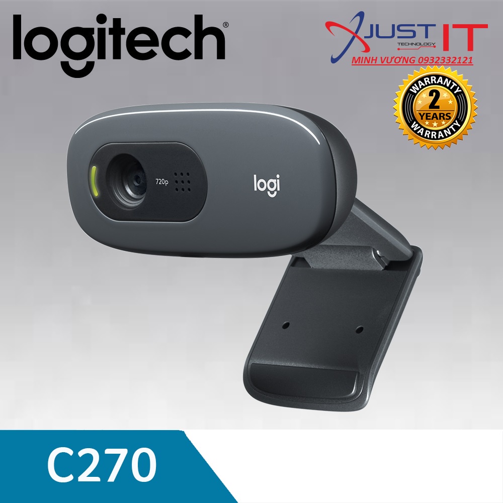 Webcam Logitech C270 video chuẩn HD - với micro giảm tiếng ồn và tự ...