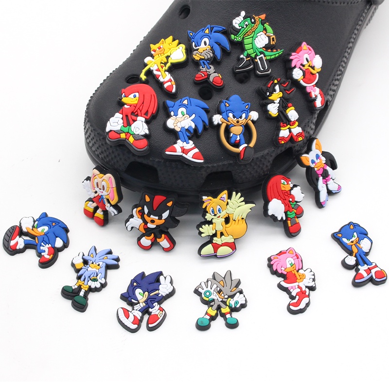 Sonic trò chơi mới Jibbitz crocs 1 mảnh phim hoạt hình giày quyến rũ dễ ...