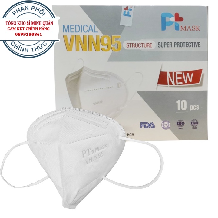 Hộp 10 Cái Khẩu Trang VNN95 PT Mask, 5 Lớp, kháng Khuẩn, Chống Bụi Siêu ...