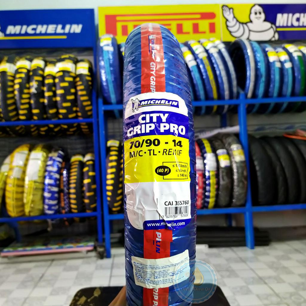 Vỏ lốp xe máy Michelin 70/90-14 TL City Grip Pro không dùng ruột cho xe AB, Vario, Click, Vision ...