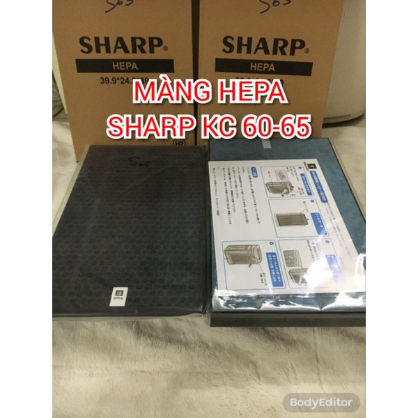 Màng Lọc HEPA Máy Lọc Sharp - S60 S65 S70 (kích thước 399x248x39mm) | Shopee Việt Nam