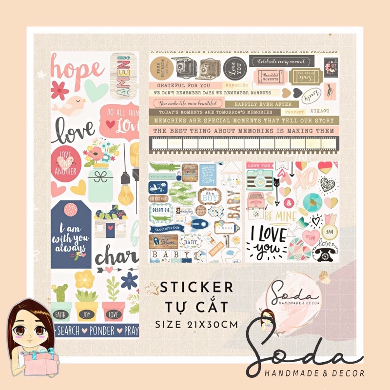 [UPDATE] Size A4- Set trang trí Sticker tự cắt nhiều chủ đề | Shopee ...