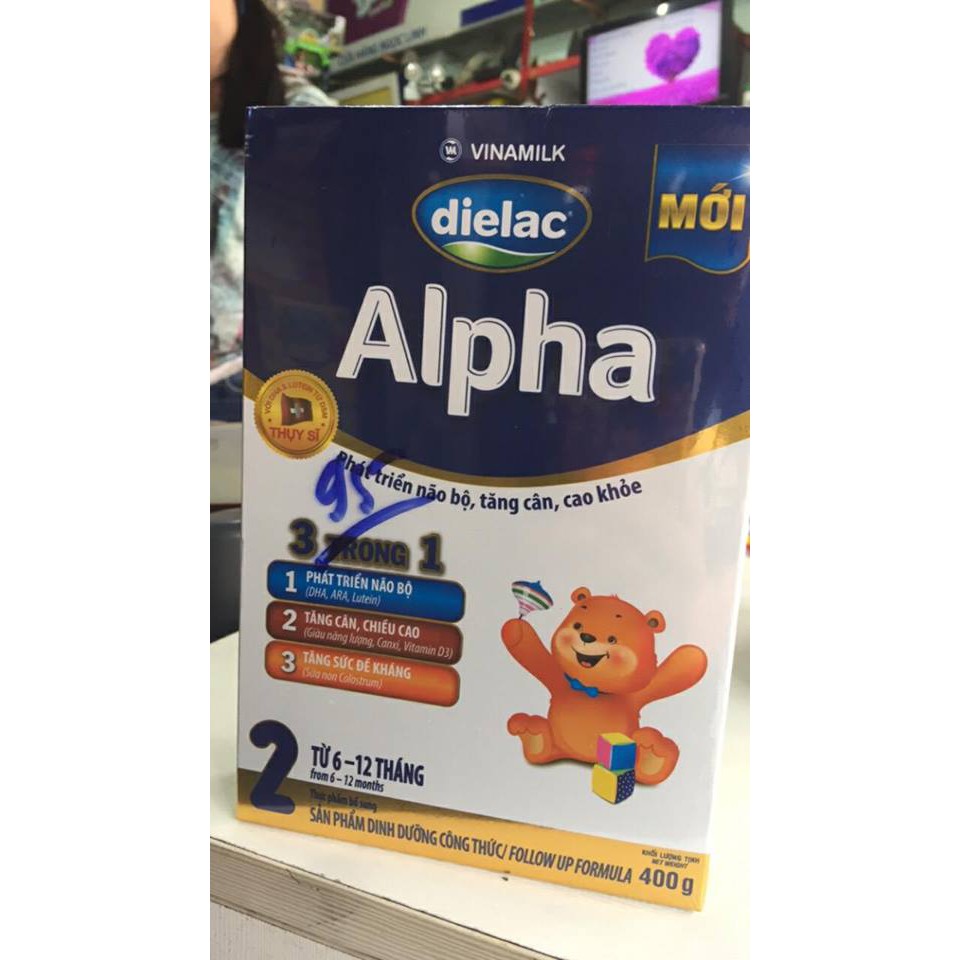 2 Hộp Sữa bột Vinamilk Dielac Alpha step 2 - hộp giấy 400g | Shopee Việt Nam