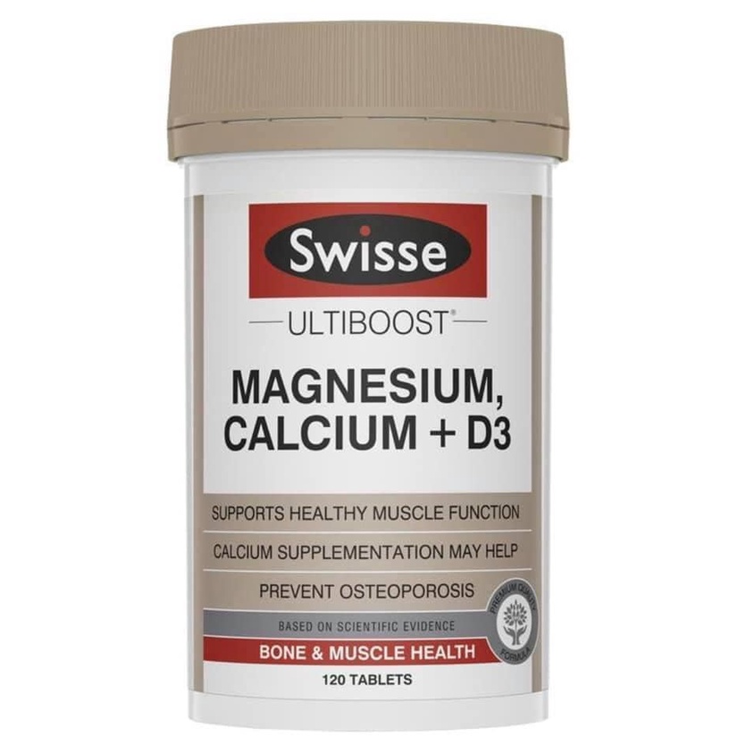 Viên uống 3 trong 1 bổ sung Magie, Canxi + Vitamin D3 Swisse Ultiboost ...