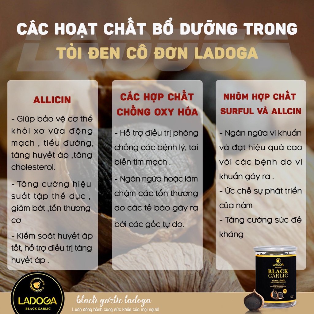 【Hàng Cao Cấp】Tỏi đen LADOGA premum lên men 90 ngày theo công nghệ Nhật ...