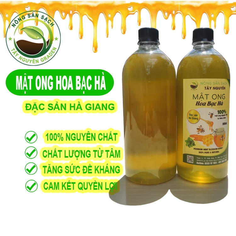 1 Lít mật ong hoa Bạc Hà Hà Giang - Mật ong hoa Bạc Hà nguyên chất ...