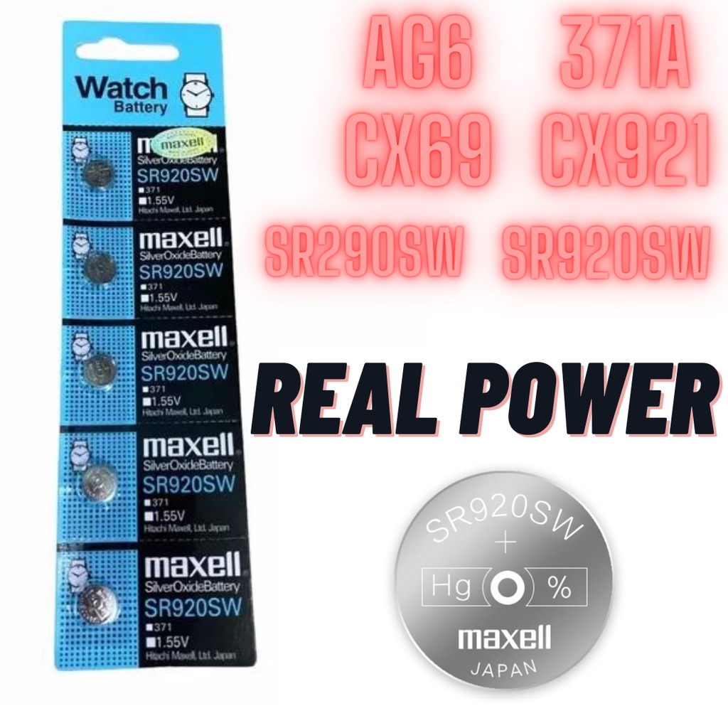 Pin Maxell AG6 / 371 / SR920SW / LR920 / 171 / 370 / L921 / LR69 ...