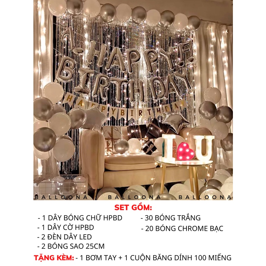 COMBO Set bong bóng trang trí sinh nhật giá rẻ đầy đủ phụ kiện set up ...