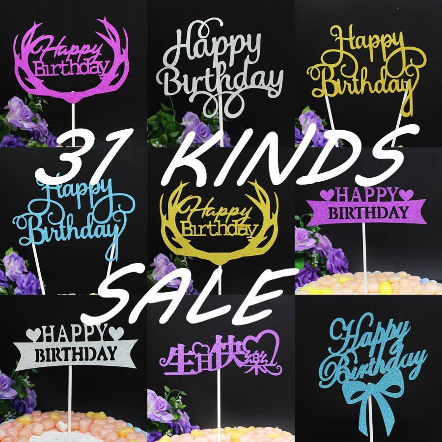 1 Que Cắm Chữ happy birthday Trang Trí Bánh Kem 31 Kiểu | Shopee Việt Nam