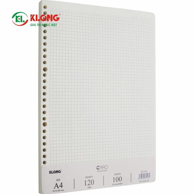Ruột giấy refill sổ còng Caro A4 - 100 tờ; MS: 556 [Sổ caro Klong ...
