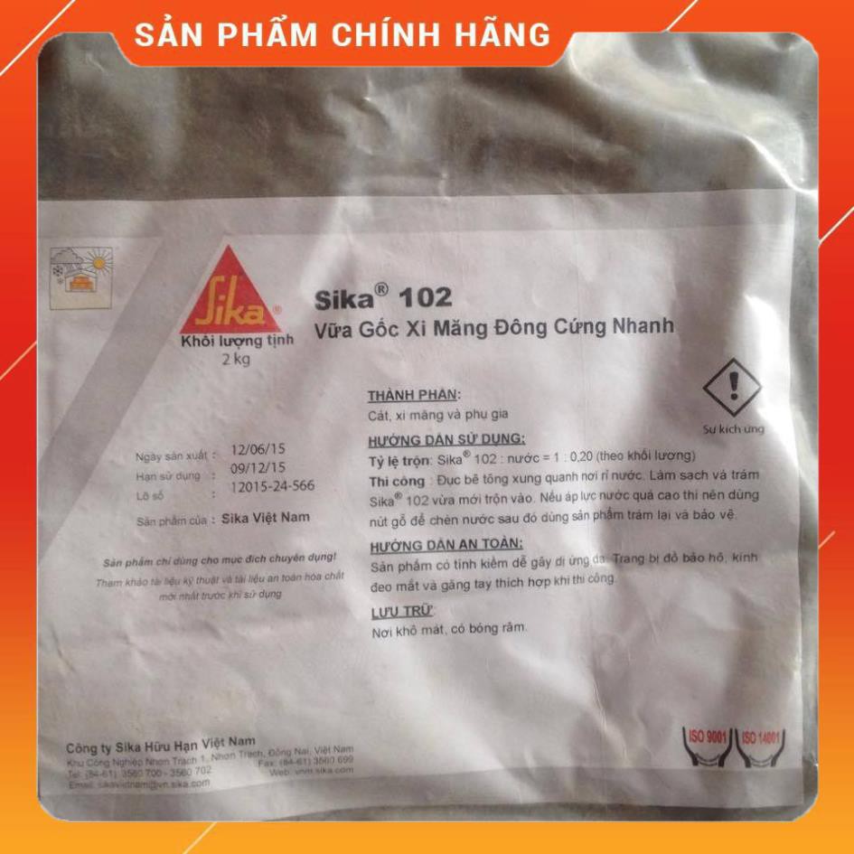 Sika 102 - Vữa xi măng đông cứng nhanh chặn nước thấm 1kg | Shopee Việt Nam